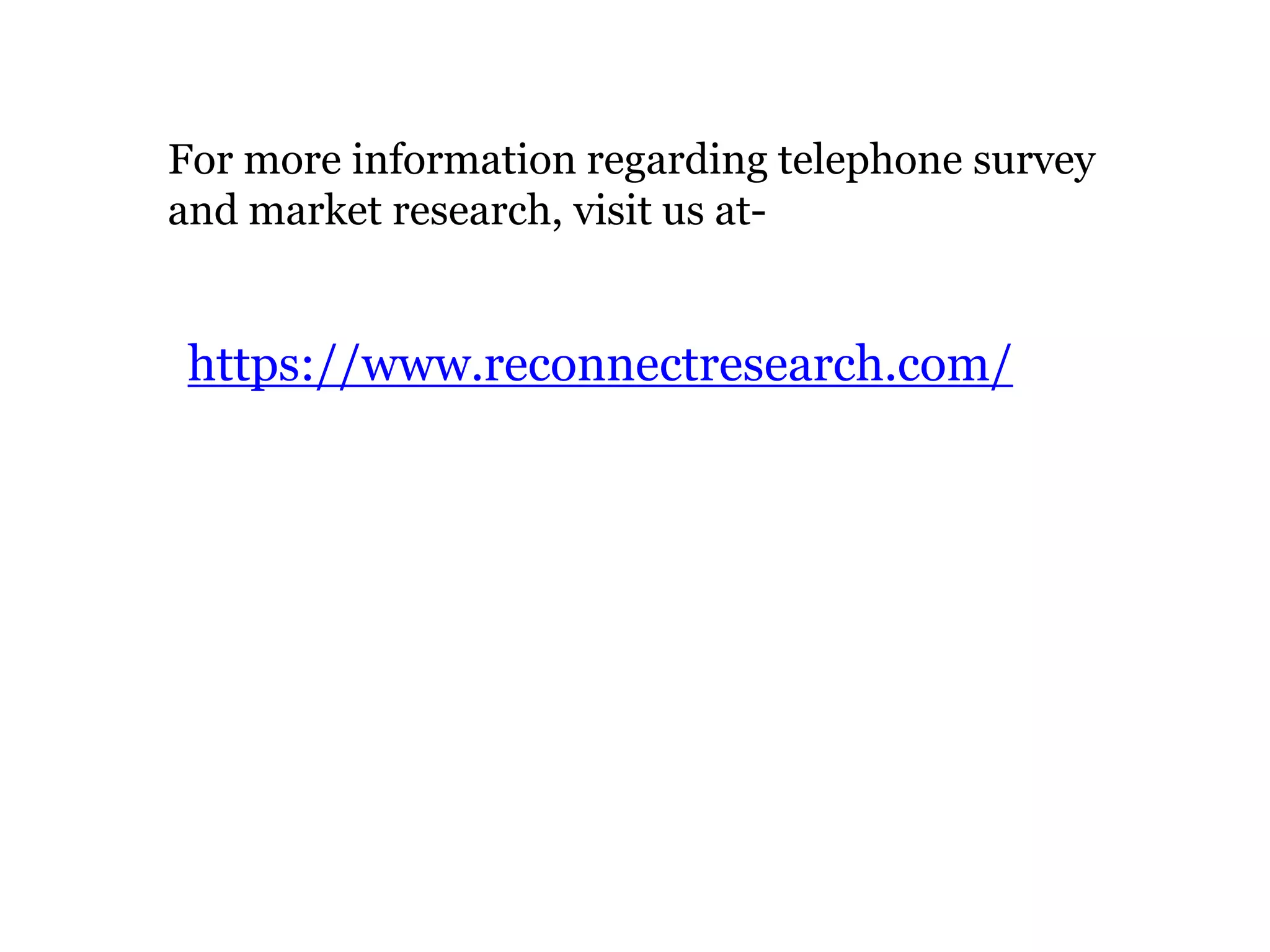 Telephone survey- a qualitative method of market survey | PPTX