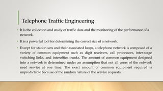 Telephone Traffic Engineering Online Lec | PPTX