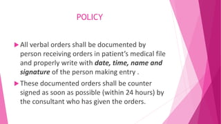 TELEPHONE &VERBAL ORDER full details on the topic | PPTX