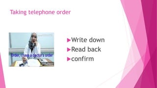 TELEPHONE &VERBAL ORDER full details on the topic | PPTX