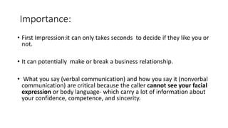 Telephonic etiquette | PPT