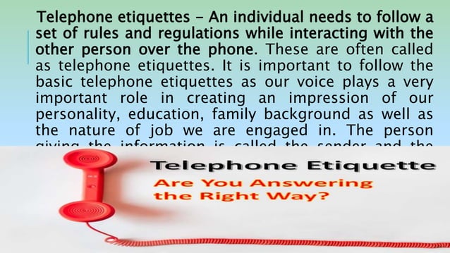 Telephonic etiquette_e-mail etiquette | PPT
