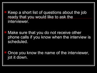 Telephonic Interview | PPT