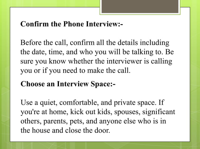 Telephonic interview | PPTX | Resume Writing and Advice | Job Search