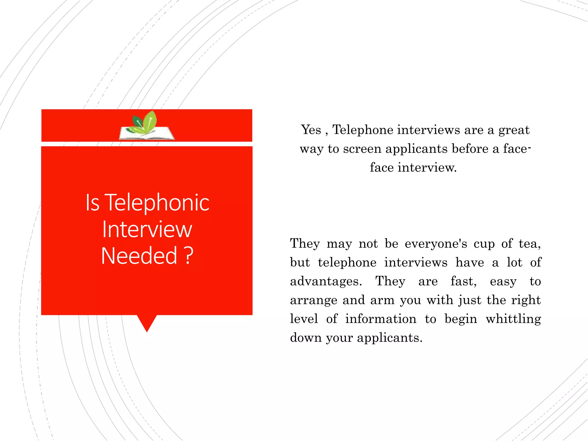 Telephonic interview guide | PPSX