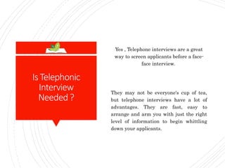 Telephonic interview guide | PPSX