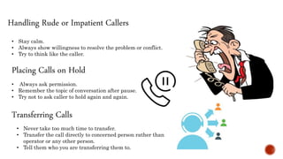 Telephonic manners | PPTX | Telecommunications Industry | Industries