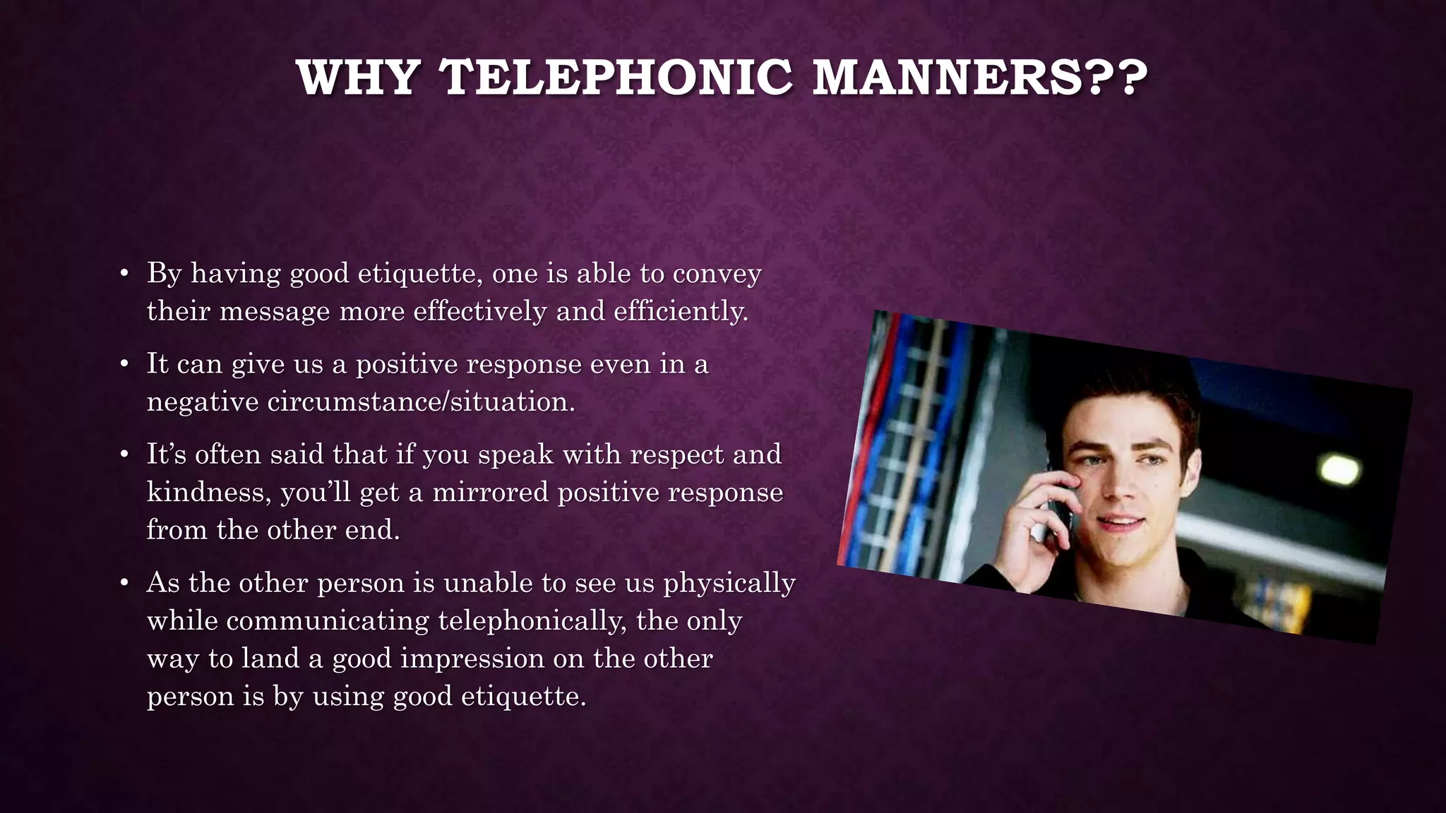 Telephonic Manners and Voice Mail Etiquette | PPT
