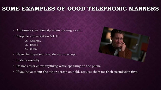 Telephonic Manners and Voice Mail Etiquette | PPT