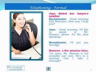 Telephoning English | PPT