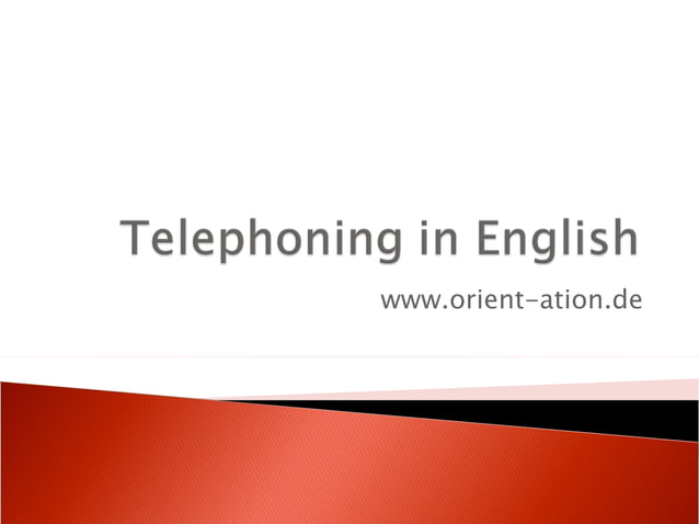 Telephoning in English | PPT