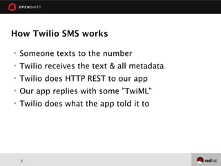 Telephony with OpenShift Twilio and MongoDB | PPT