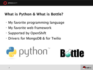 Telephony with OpenShift Twilio and MongoDB | PPT