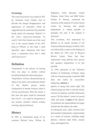 Teleportation | DOCX