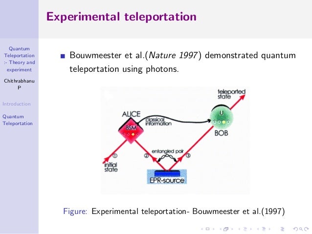 Quantum Teleportation : Theory and Experiment