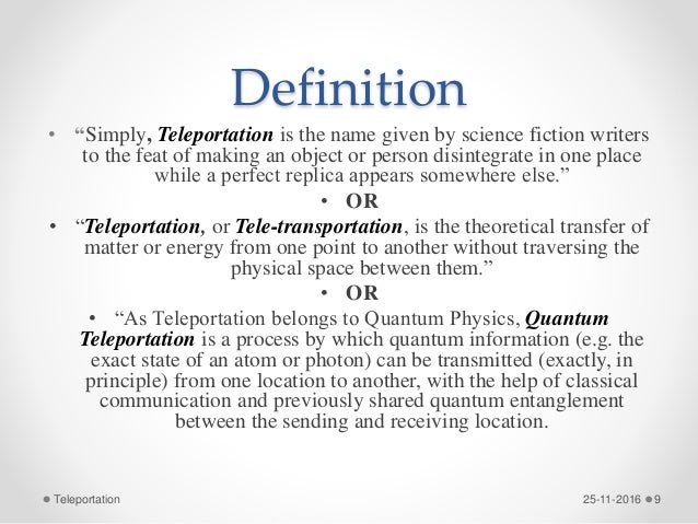 Teleportation
