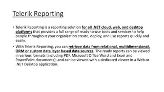 Telerik Reporting for HTML 5 Apps | PPT