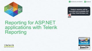 Reporting Solution for ASP.NET Application with Telerik reporting | PPTX