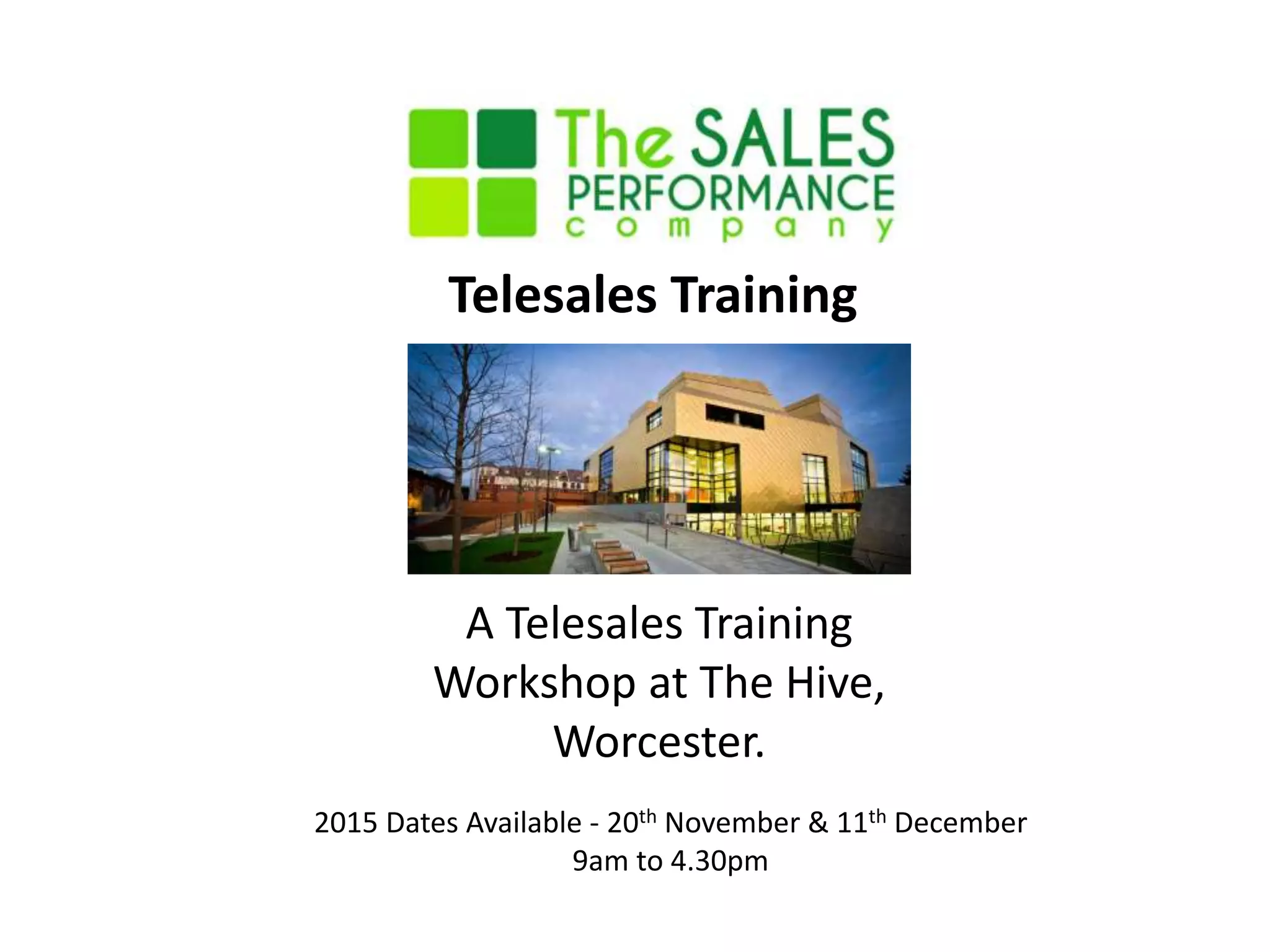 Telesales Training - The Sales Performance Company Ltd | PPTX