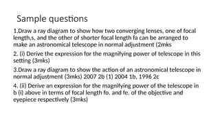 TELESCOPES-TYPES OF TELESCOPES-MODE OF OPERATION | PPT