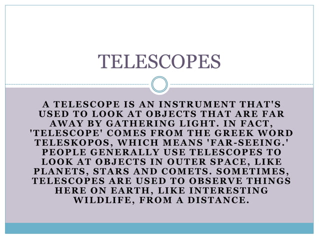 Telescopes Power Point Pptx Eye And Vision Conditions Diseases And Conditions