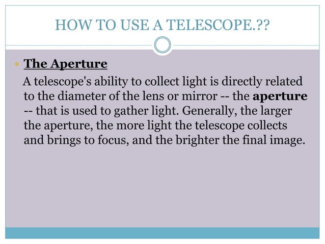 Telescopes power point | PPTX | Eye and Vision Conditions | Diseases ...