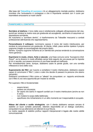 Teleselling efficace, come vendere al telefono, Consulenza Marketing Roma | PDF