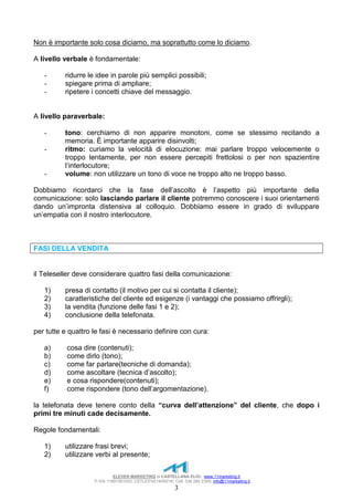 Teleselling efficace, come vendere al telefono, Consulenza Marketing Roma | PDF