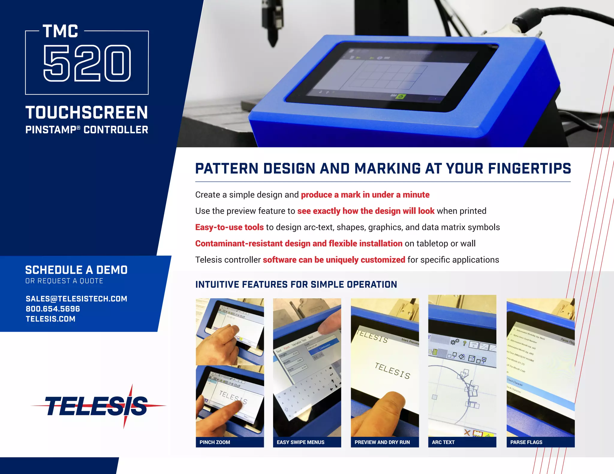 TELESIS TMC520 TOUCHSCREEN PINSTAMP® CONTROLLER | PDF