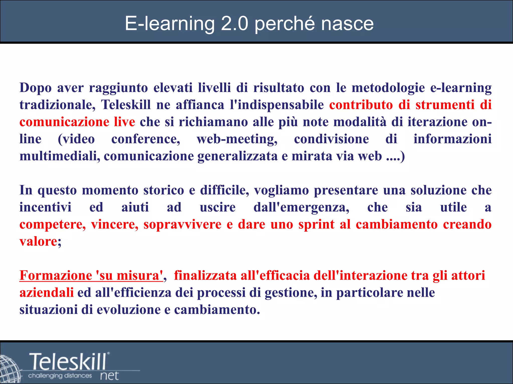 Teleskill e-learning 2.0 | PPTX