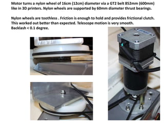 Homemade GoTo mount for Telescopes using Nylon wheels, GT2 belts and ...