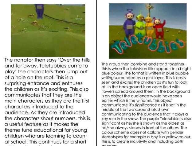 Teletubbies textual analysis | PPTX | Children\'s Music | Music