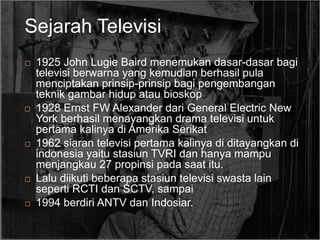 Sejarah Televisi - Comm. Technology | PPTX