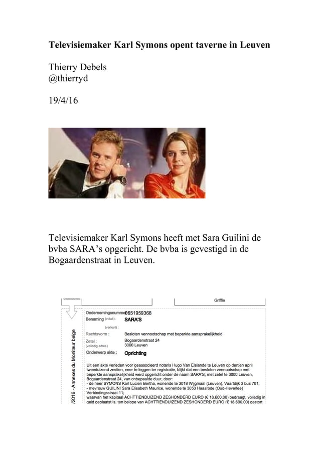 Televisiemaker Karl Symons opent taverne in Leuven | DOC