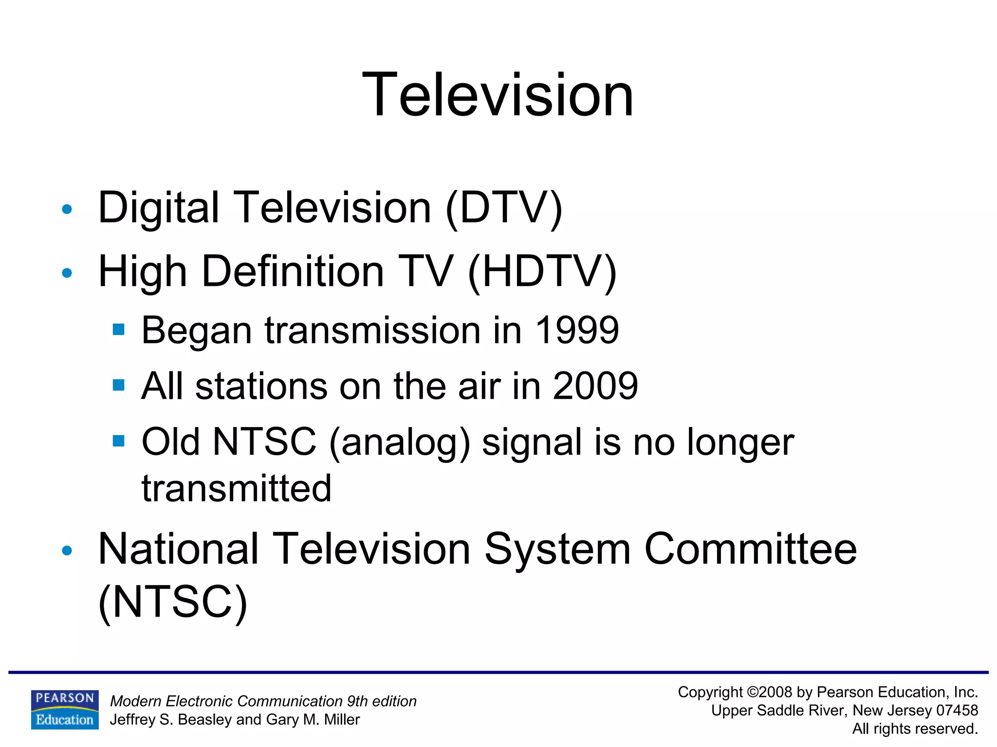 Television. Modern Electronic Communication.pptx | Digital Audio ...