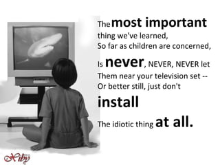 Television.... a poem by roald dahl. | PPS