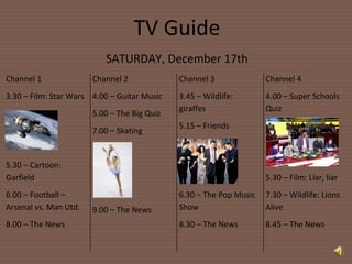 Television listening and speaking exercises | PPTX