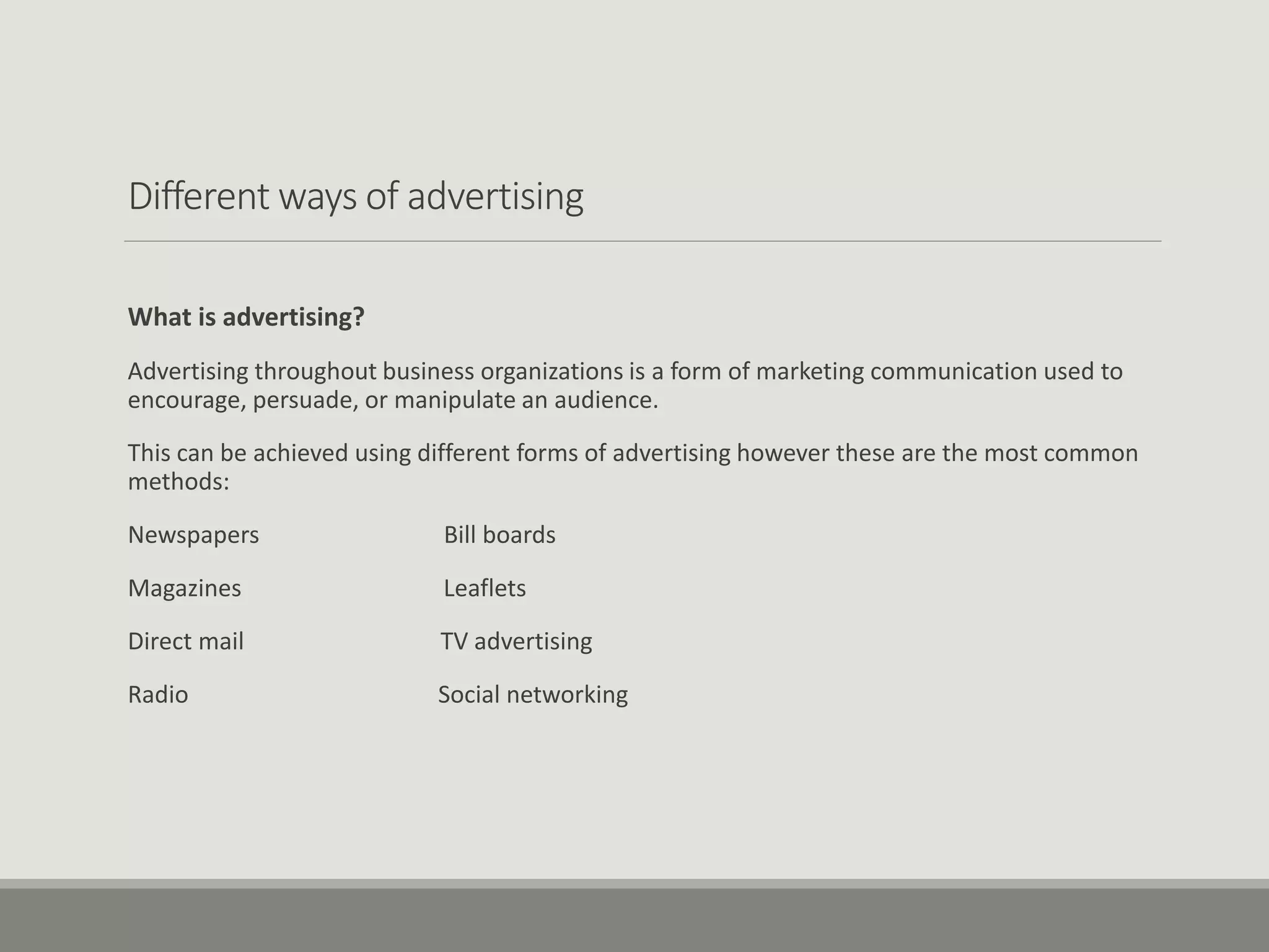 Television advertising techniques | PPTX