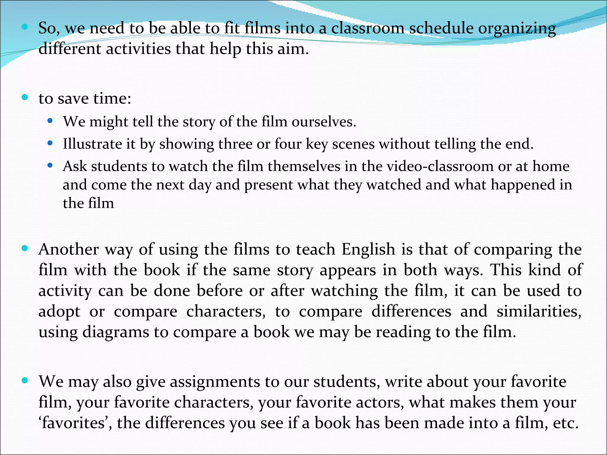 Television and movies in the classroom | PPT