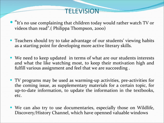 Television and movies in the classroom | PPT