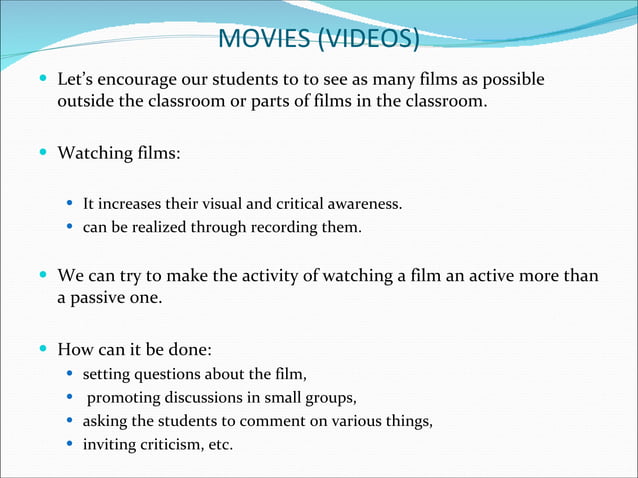 Television and movies in the classroom | PPT