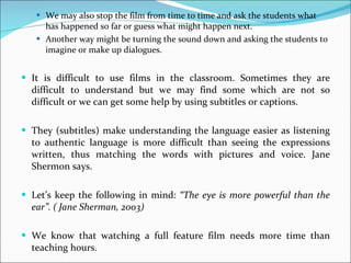 Television and movies in the classroom | PPT