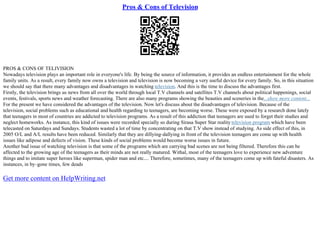 Television As Teacher Essay | PDF