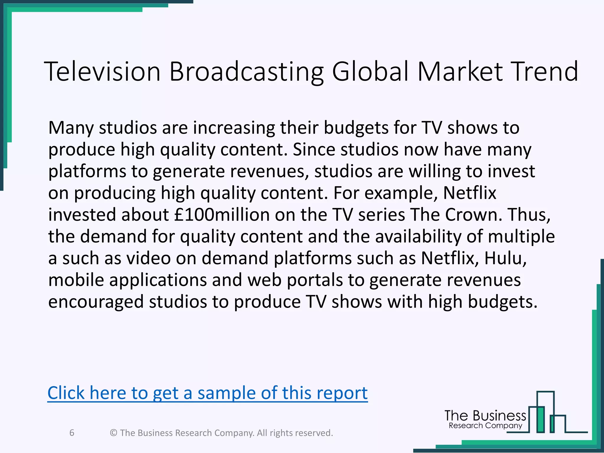 Television broadcasting global market report 2019 | PPT