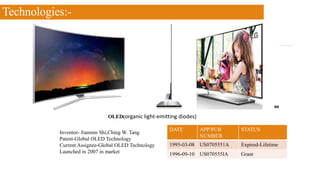 PRESENTATION ON EVOLUTION OF TELEVISION AND THE PATENTS RELATED TO ITS ...