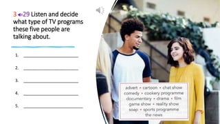 Television vocabulary with adjectives ed and ing | PPTX