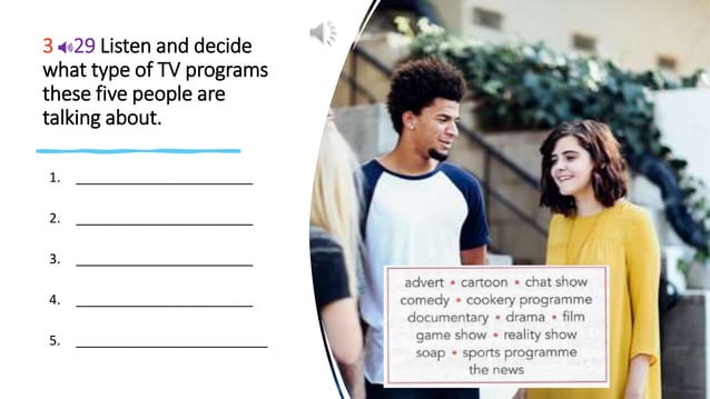 Television vocabulary with adjectives ed and ing | PPTX | Talk Show | Genres