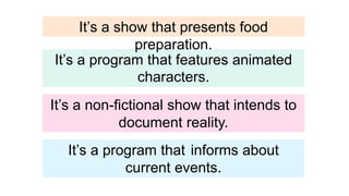 Television vocabulary with adjectives ed and ing | PPTX