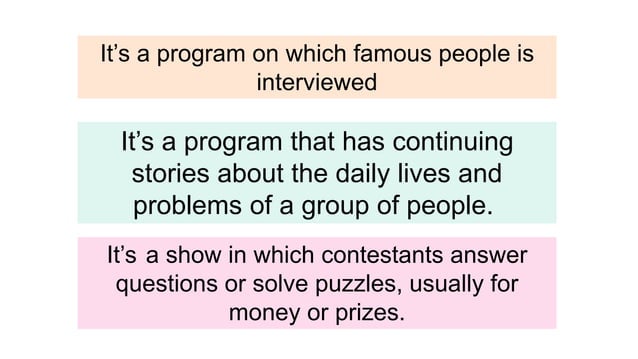 Television vocabulary with adjectives ed and ing | PPTX | Talk Show ...