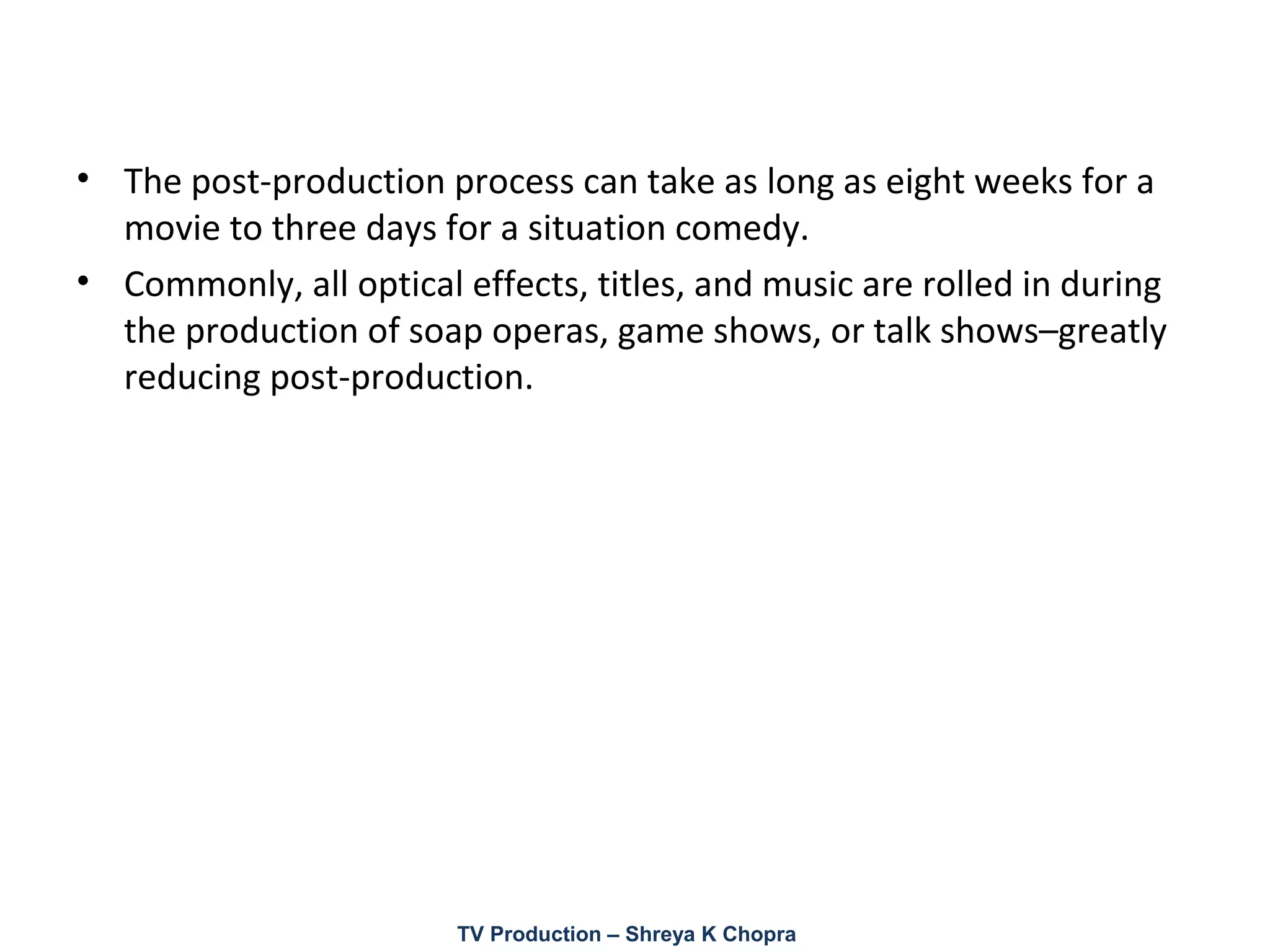 Television production Process - An insight to TV Industry | PPT